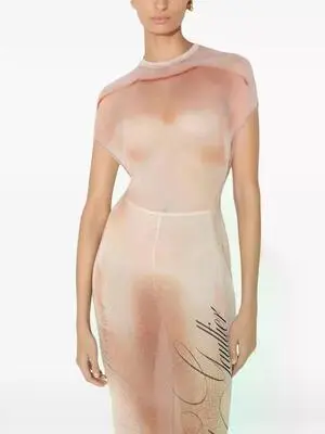 JEAN PAUL GAULTIER Silhouette Print Maxi Dress