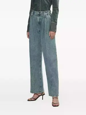 Helmut Lang Pleated Wide-leg Jeans