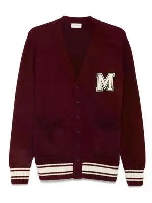 Moncler Varsity-style Letter Patch Cardigan - Red