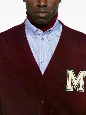 Moncler Varsity-style Letter Patch Cardigan - Red