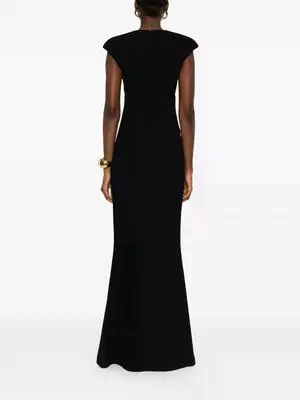 SILK LOVE & LACE Chloe V-neck Sleeveless Gathered Maxi Dress - Black