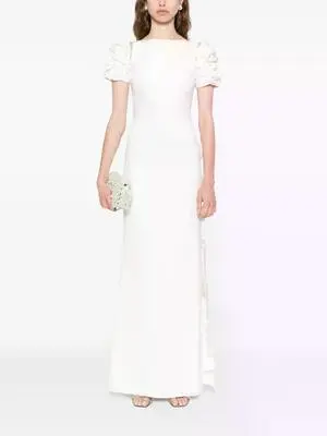 SILK LOVE & LACE Rosa Dress With Ruffled Sleeves And Appliqué Detail