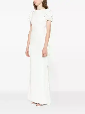 SILK LOVE & LACE Rosa Dress With Ruffled Sleeves And Appliqué Detail