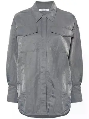 SAMSOE SAMSOE Gira Press-stud Crinkled Shirt - Grey