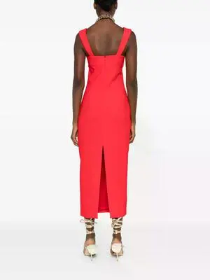 SILK LOVE & LACE Theodora Sweetheart Neck Sleeveless Dress - Red