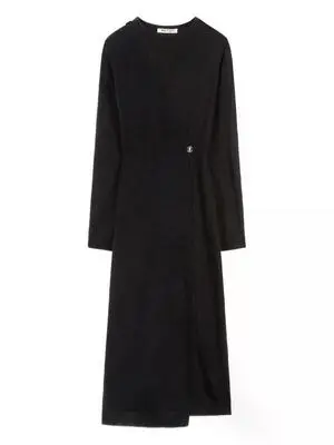Ports 1961 Asymmetrical Buttoned Midi Dress - Black