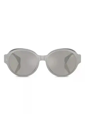 Moncler Oval Frame Sunglasses - Silver