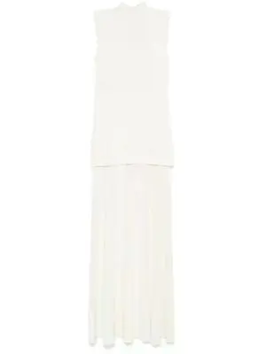 JIL SANDER Crepe Maxi Dress - Neutrals