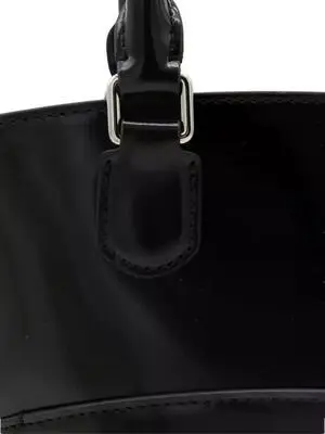 SELF-PORTRAIT Bow Charm Patent Bucket Bag - Black