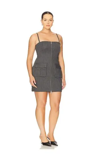 Good American Soft Stretch Ponte Mini Dress With Zip-up Front And Patch Pockets