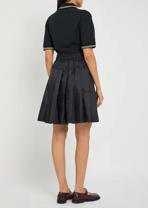 Moncler Piqué Cotton And Shell Mini Skirt