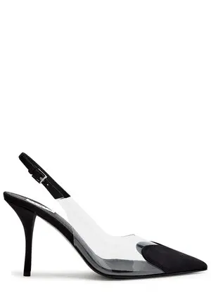 Alaïa Coeur 90 Suede Slingback Pumps - Black