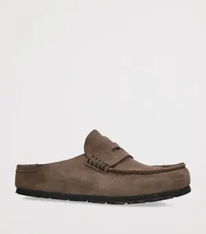 BIRKENSTOCK Suede Naples Slip-on Shoes - Brown