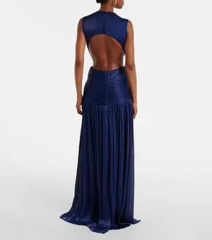 Costarellos Silia Ruched Georgette Gown