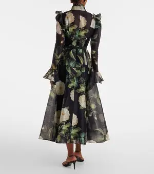 LEO LIN Katrina Floral Linen-blend Midi Dress