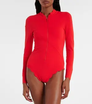 Marysia North Sea Scalloped Rashguard - Red