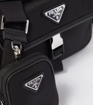 Prada Re-nylon Leather-trimmed Shoulder Bag
