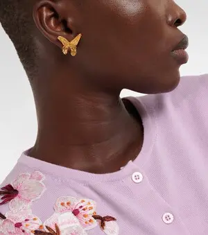 Oscar De La Renta Butterfly Stud Earrings