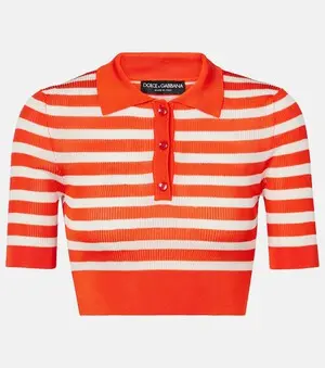 Dolce & Gabbana Striped Polo Shirt - Red