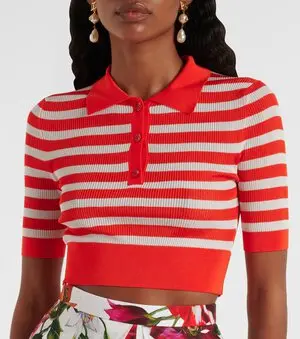 Dolce & Gabbana Striped Polo Shirt - Red