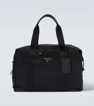 Prada Re-nylon Leather Trimmed Duffel Bag - Black