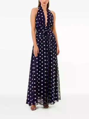 NICHOLAS Arellia Polka Dot Maxi Dress - Blue