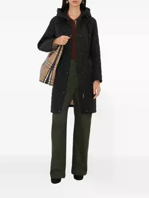Burberry Quilted Hooded Coat With Drawcord Waist