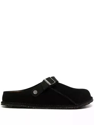 BIRKENSTOCK Lutry Premium Suede Slippers - Black