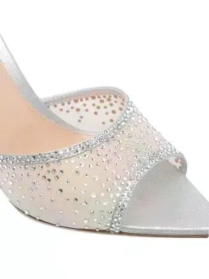 GIANVITO ROSSI 85mm Crystal-embellished Heeled Mules - Silver