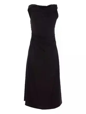Michael Kors Sleeveless Ruched V-neck Dress