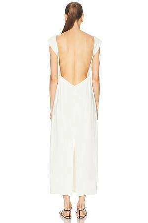 Khaite Ayame Open Back Dress - Chalk