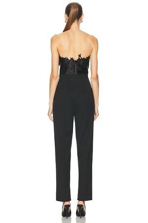 Oscar De La Renta Strapless Jumpsuit With Floral Detail
