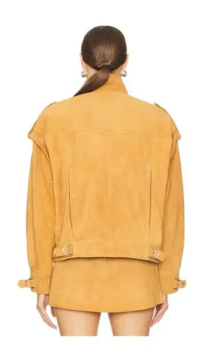AEXAE Leather Suede Oversized Jacket