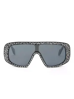 Pinko Embellished Mask Sunglasses - Black
