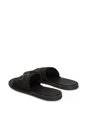 Dolce & Gabbana Logo-embellished Raffia Slides
