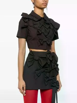 Viktor & Rolf Bow Detail Cropped Shirt - Brown