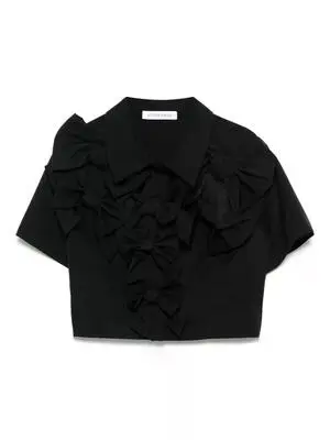 Viktor & Rolf Bow Detail Cropped Shirt - Black