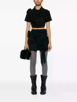 Viktor & Rolf Bow Detail Cropped Shirt - Black