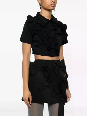 Viktor & Rolf Bow Detail Cropped Shirt - Black