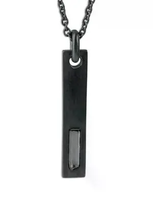 PARTS OF FOUR Oxidised Sterling And Elbaite Stone Plate Necklace - Silver