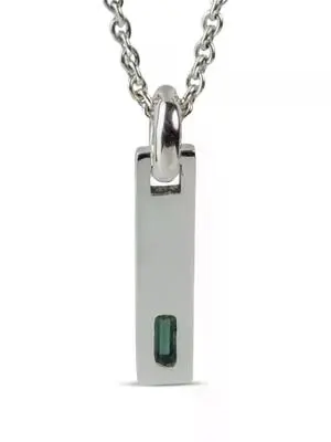 PARTS OF FOUR Rectangular Plate Necklace With Green Tourmaline - Silver