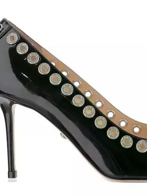 Mach & Mach Patent Leather Eyelet Lace-up Pumps