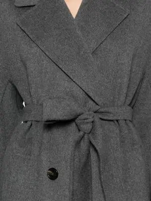 Max Mara Belted Double-breasted Coat - Grey