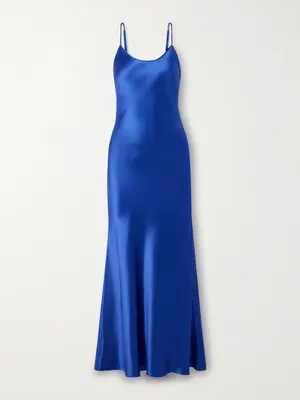Gabriela Hearst Silk-satin Maxi Dress - Blue