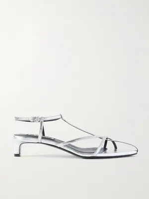 JIL SANDER Metallic Leather Sandals
