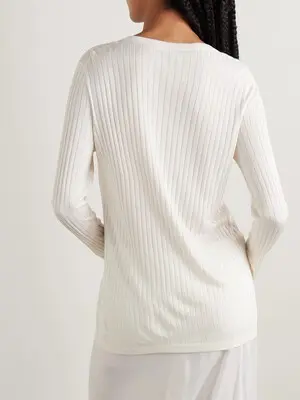THE ROW Keya Ribbed-knit Long Sleeve Sweater