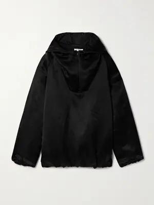 THE ROW Garel Satin Hoodie - Black