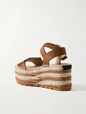 Stella McCartney Gaia Suede Platform Sandals - Brown