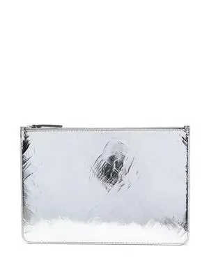 MAISON MARGIELA Four-stitch Logo Clutch - Silver