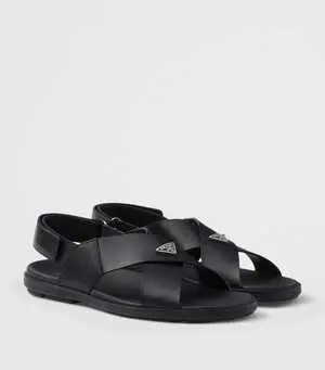 Prada Leather Criss-cross Sandals